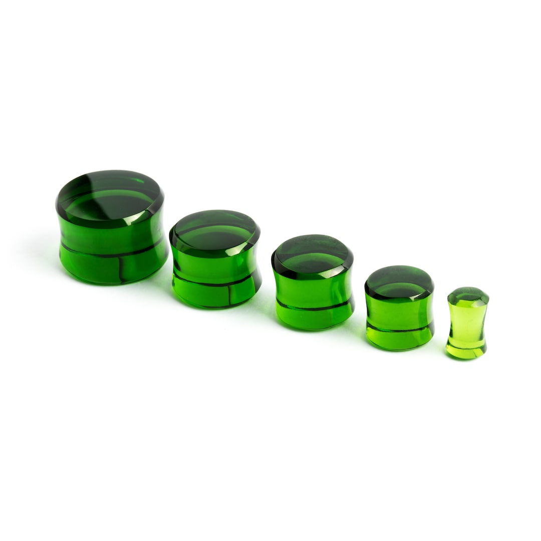 Green Obsidian Plugs, Double Flare Stone Plugs Ear Gauges 4mm (6g ...
