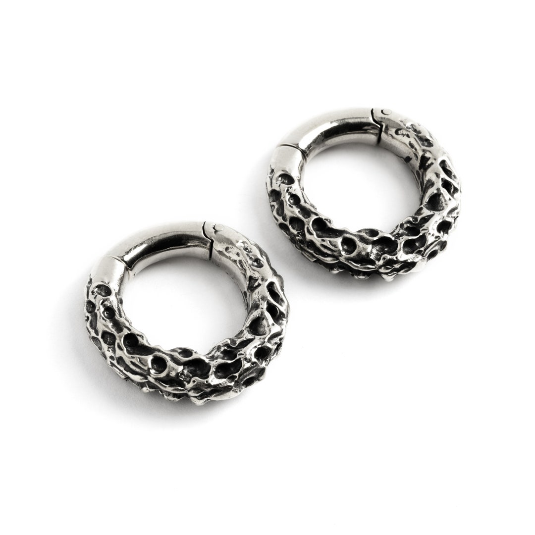 Carved Weights Hoops, Hoop Hangers for Stretched Ears 4mm 6g, 6mm 2g ...