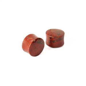 Red Brecciated Jasper Plugs, Double Flare Stone Plugs Gauges 4mm (6g ...