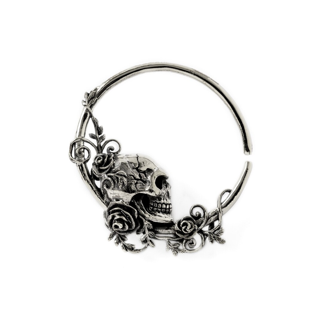 Immortal Skull Ear Weight Hoops, Ear Weight Hangers for Stretched Ears ...