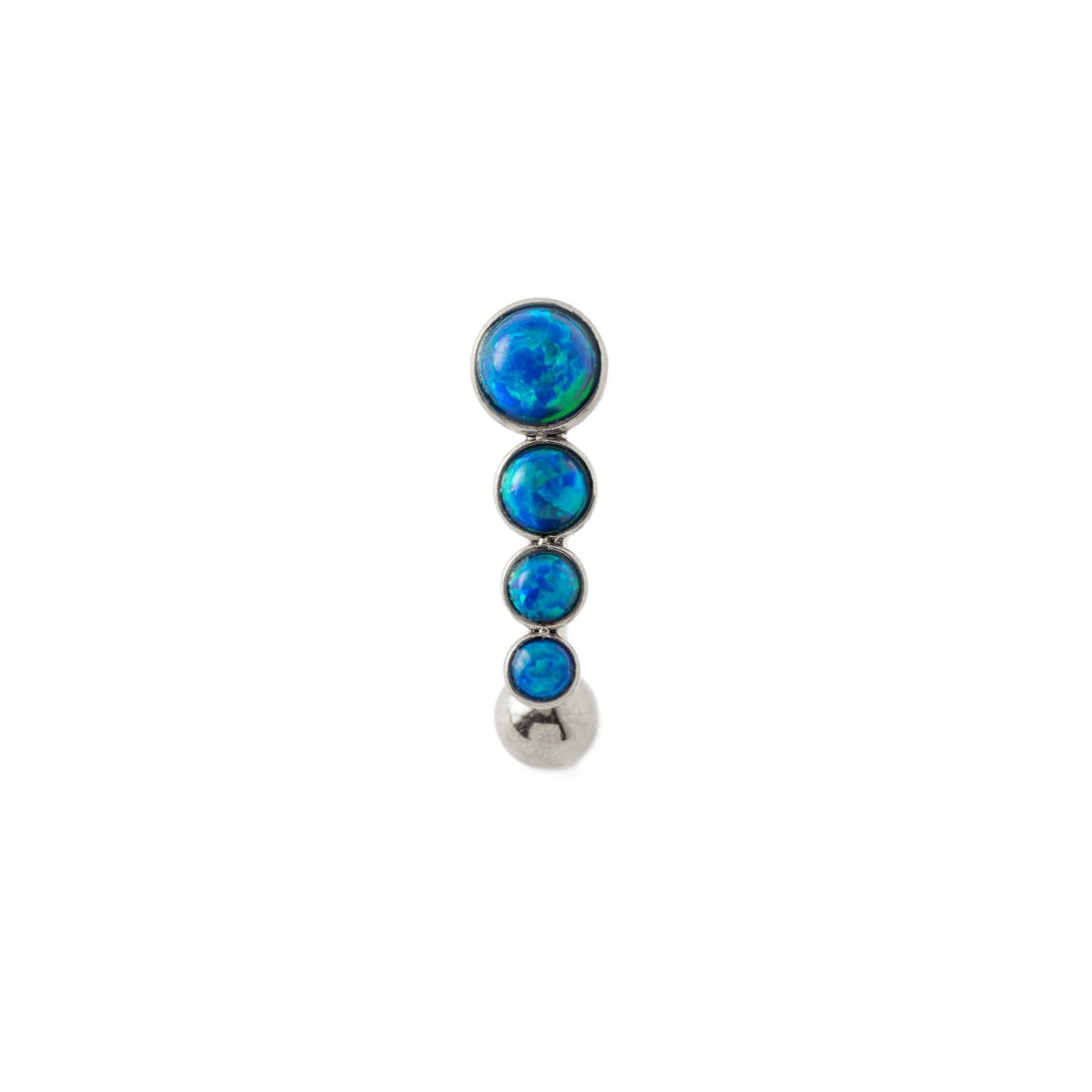 Newton Navel Piercing With Blue Opal, Surgical Steel Belly Bar 1.6mm ...
