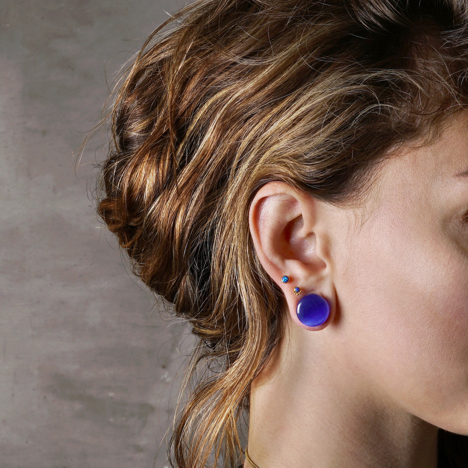 Blue Cats Eye Plugs Double Flare Stone Plugs Ear Gauges Sizes - Etsy