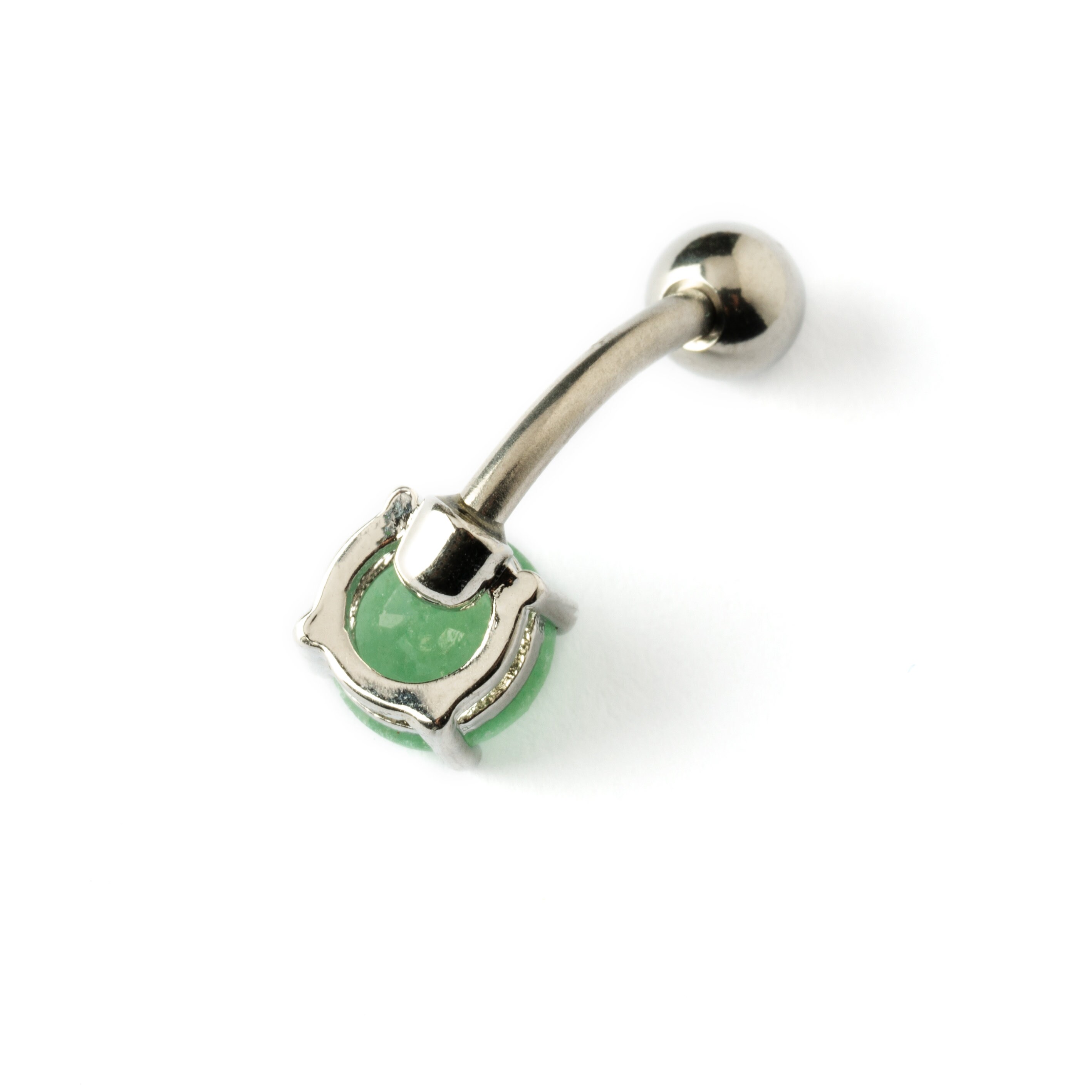Jade Belly Bar 316L Surgical Steel Belly Button Ring Belly Piercing With Stone 1.6mm 14g Boho Tribal Navel Ring Body Piercing Jewelry Etsy