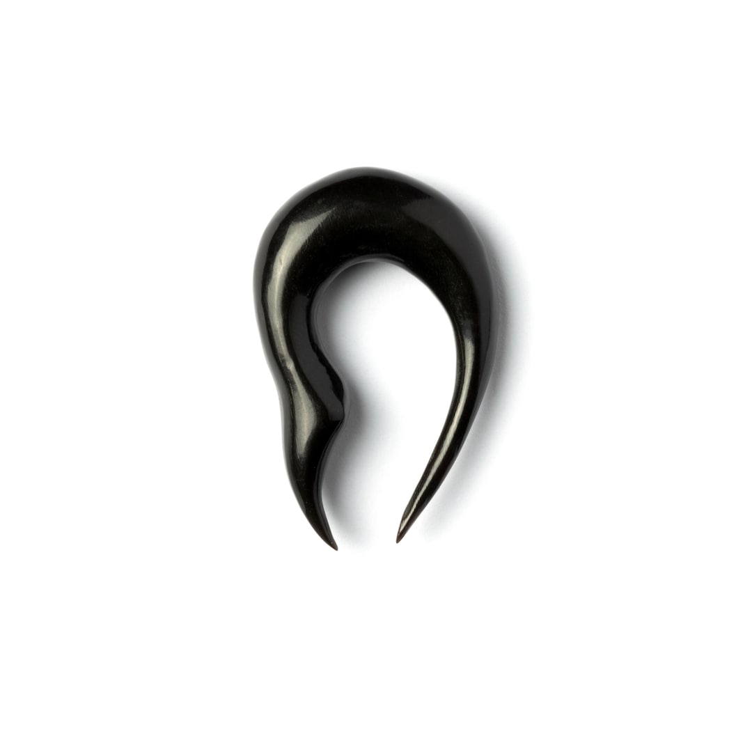 Black Gauge Earrings for Stretched Ears, Organic Ear Stretchers 4mm/6g ...