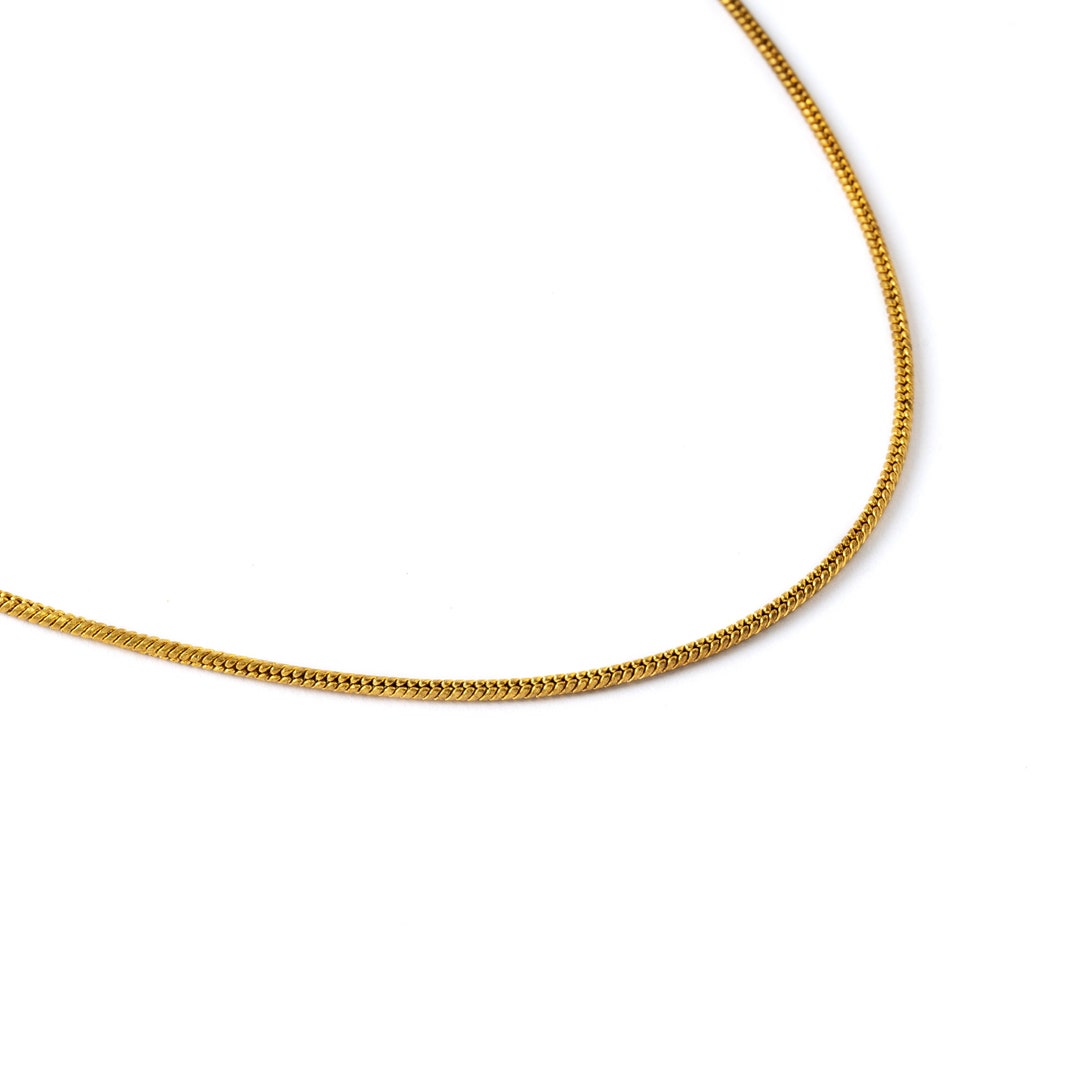 Golden Brass Snake Chain Necklace, 22", 24", 26" Brass Snake Necklace ...