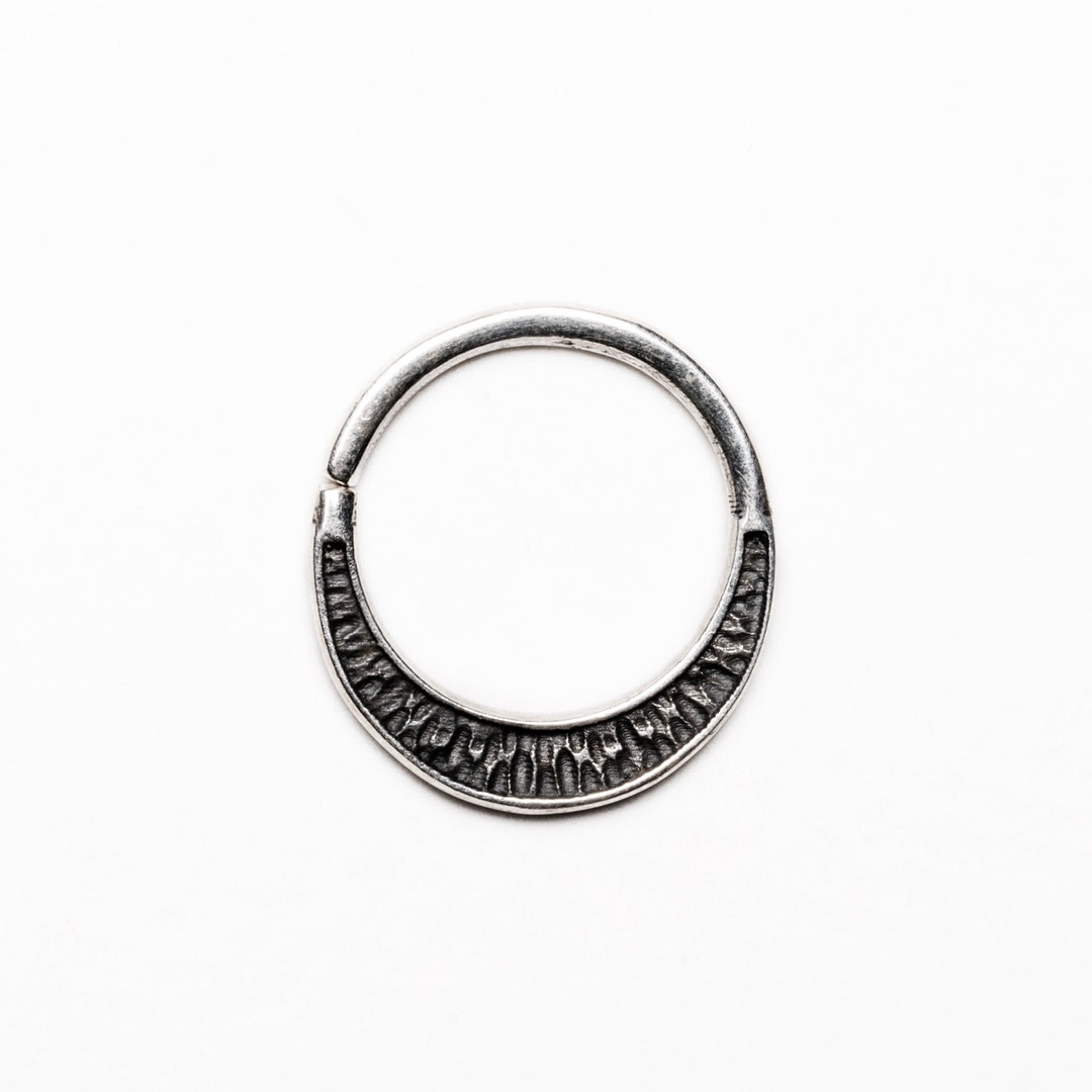 Sterling Silver Septum Ring, Unique Design of Piercing Ring Can Fit as ...