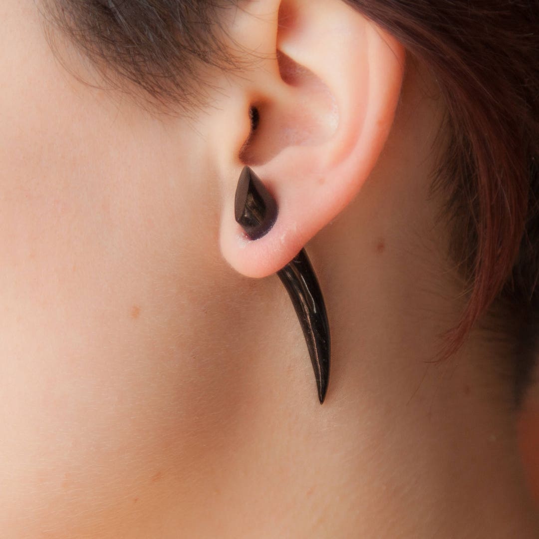 Black Taper Ear Stretchers, Gauge Earrings for Stretched Ears, 4mm (6g ...
