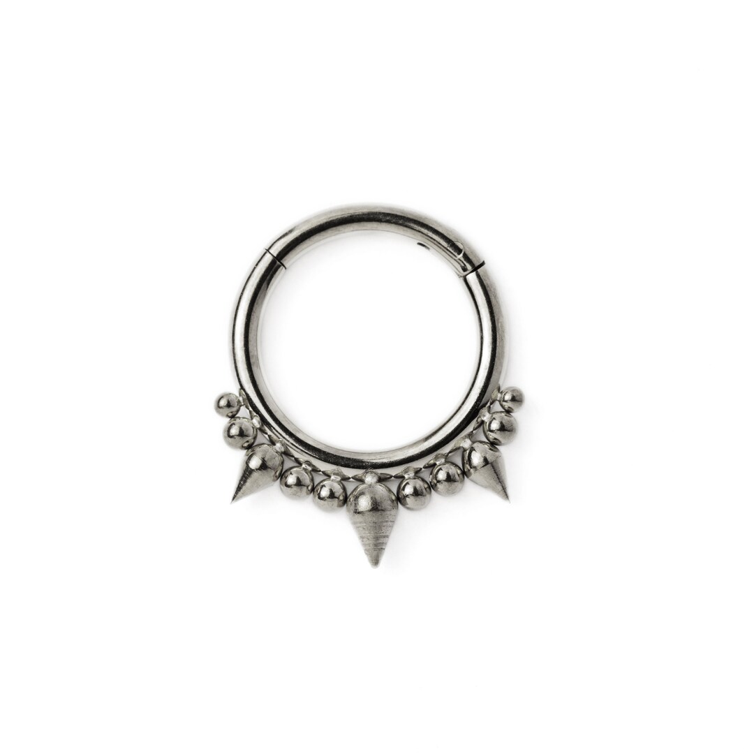 Spiky Septum Clicker Ring Surgical Steel Hinged Segment Piercing Ring 1 ...