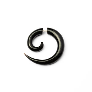 Spiral Fake Gauge Earrings, Natural Wood, Bone, Horn Spiral Earrings ...