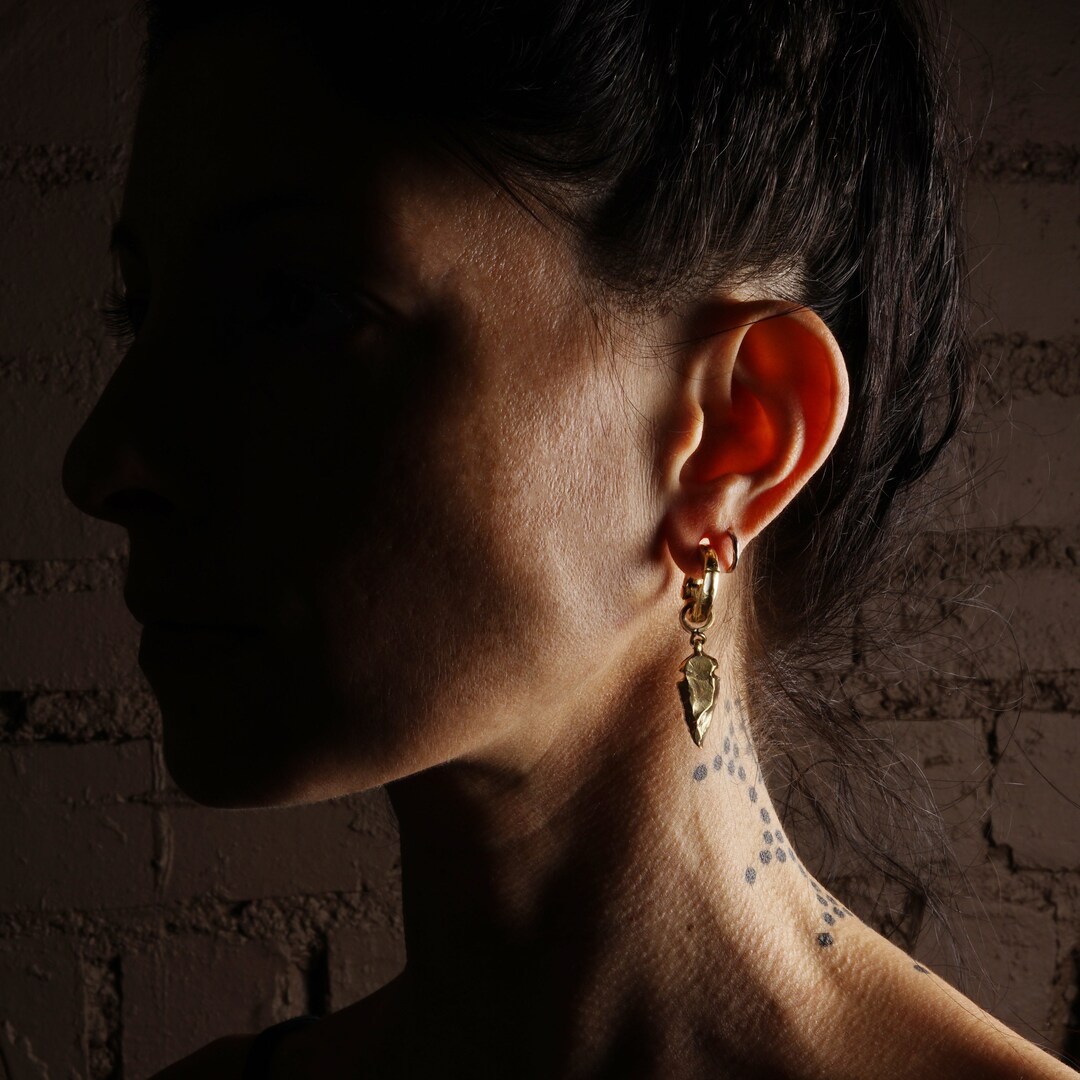 Golden Arrowhead orecchio pesi cerchi, ganci per pesi orecchio per ...