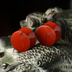 Red Brecciated Jasper Plugs, Double Flare Stone Plugs Gauges 4mm (6g ...