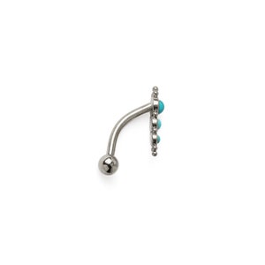 Deva Floating Navel Piercing With Turquoise Surgical Steel - Etsy