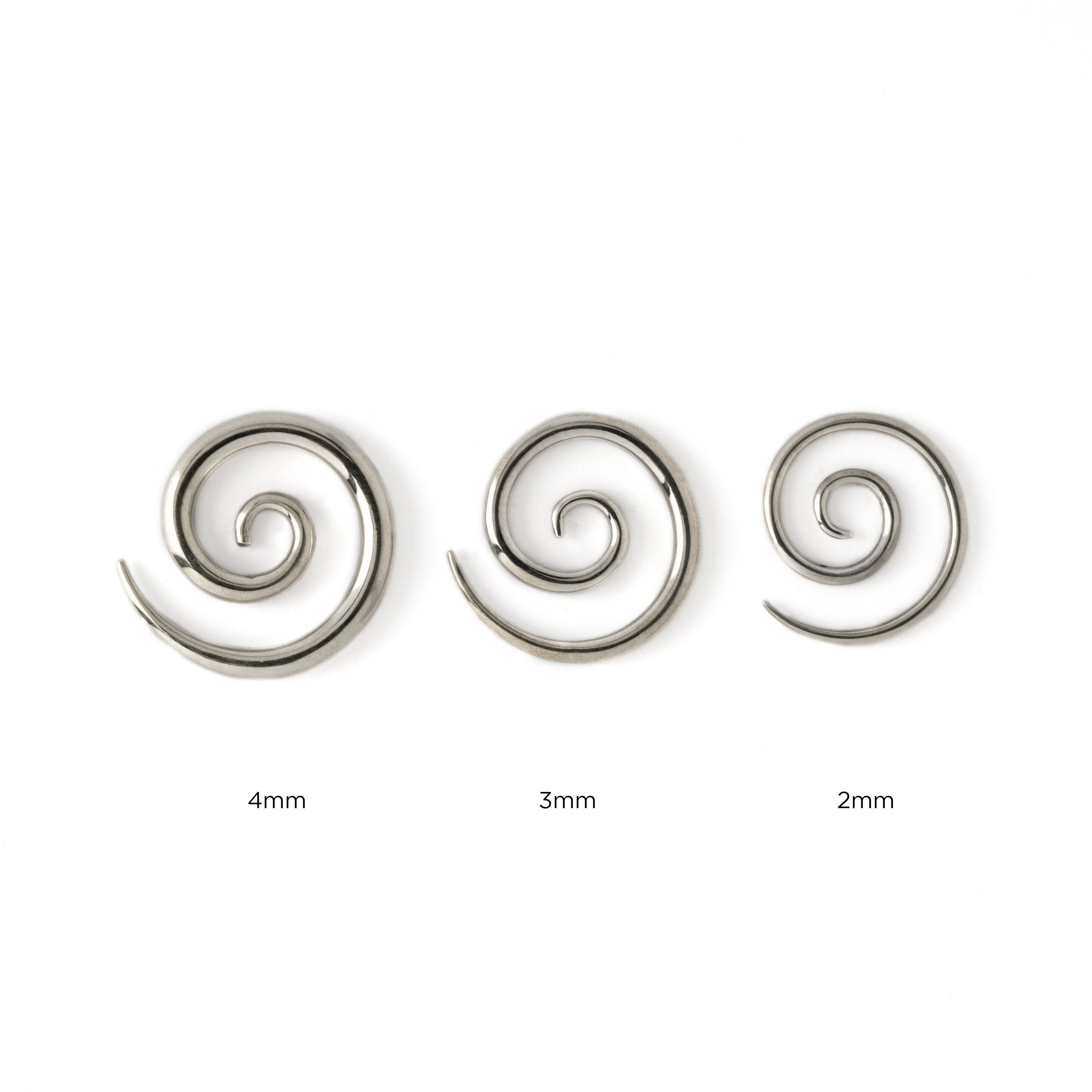Silver Spiral Hoops Gauge Ear Stretchers Taper Gauge Earrings for ...
