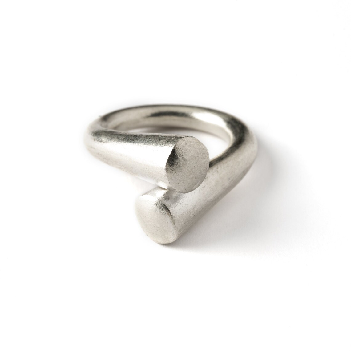 Silver Twisted Plain Ring, Oxidised Silver Chunky Ring, Unique Hand ...