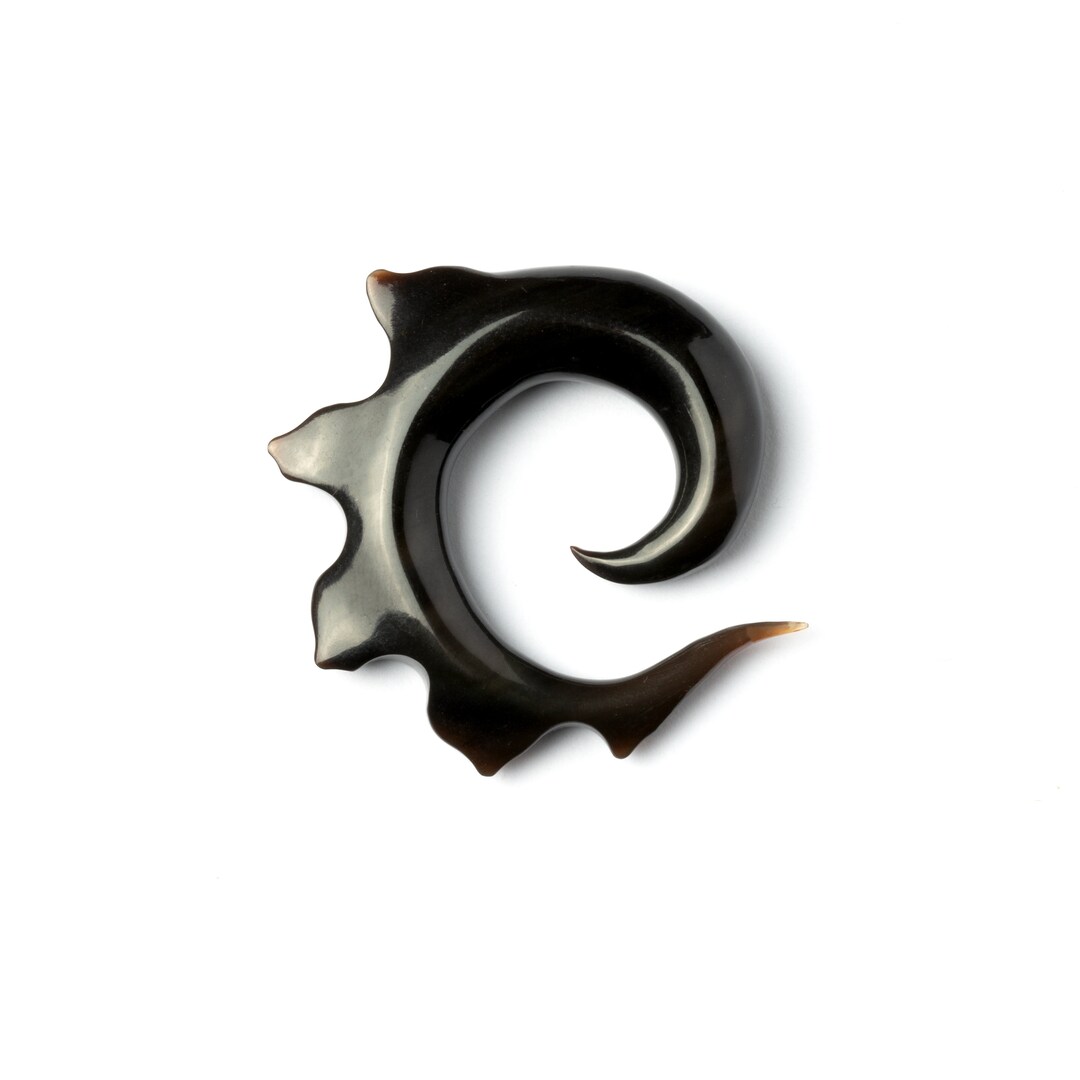 Black Gauge Earrings for Stretched Ears, Organic Ear Stretchers 3mm/8g ...