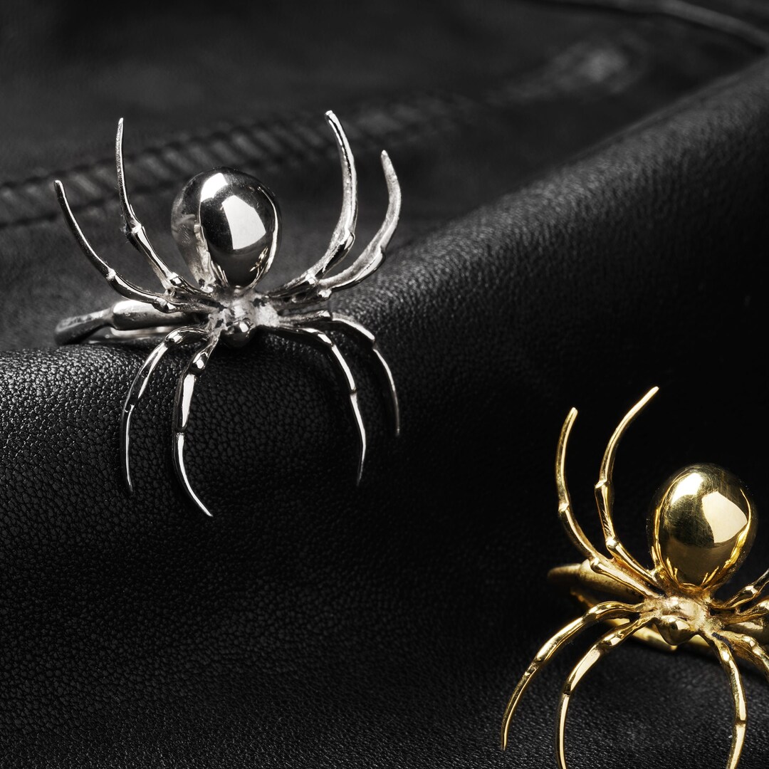 Realistic Black Widow Spider Ring, Adjustable in Size, Large and Chunky ...