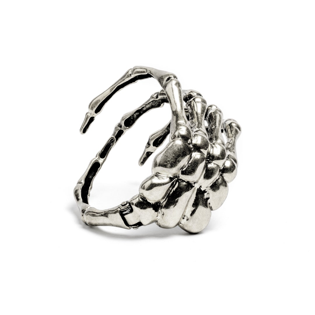 Statement Skeleton Hand Cuff Bracelet, Gothic and Edgy Unisex Statement ...