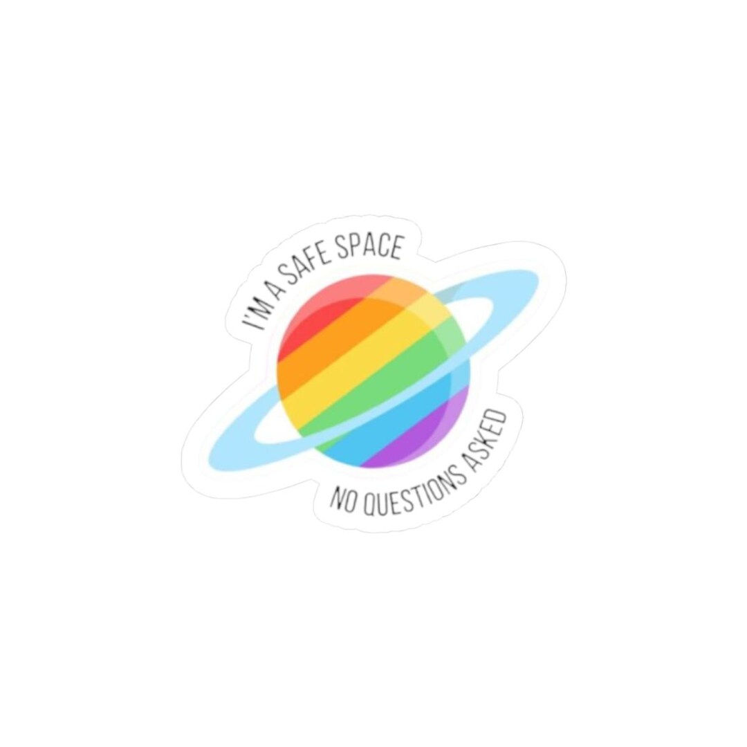 Rainbow Planet Safe Space Sticker: LGBTQ+ Pride Vinyl Decal - Etsy