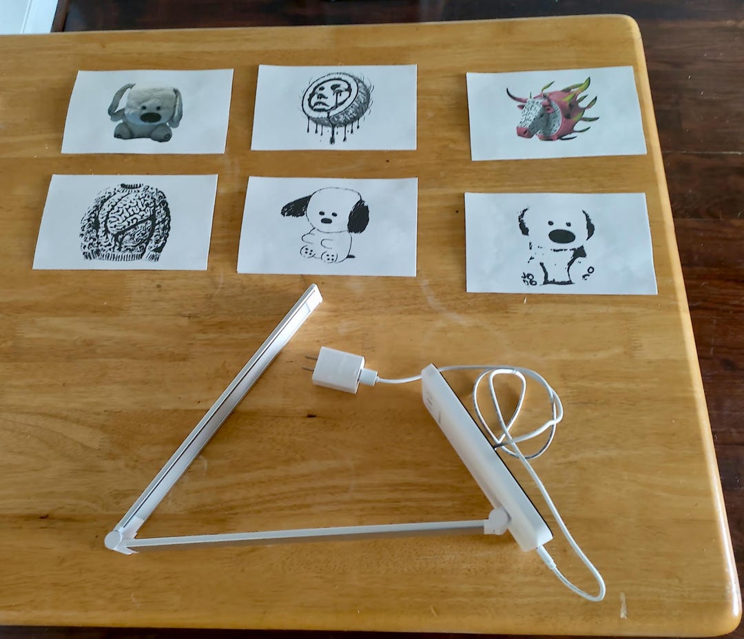 6 Free Handmade Art Postcards + Foldable LED Desk Lamp – Modern ...