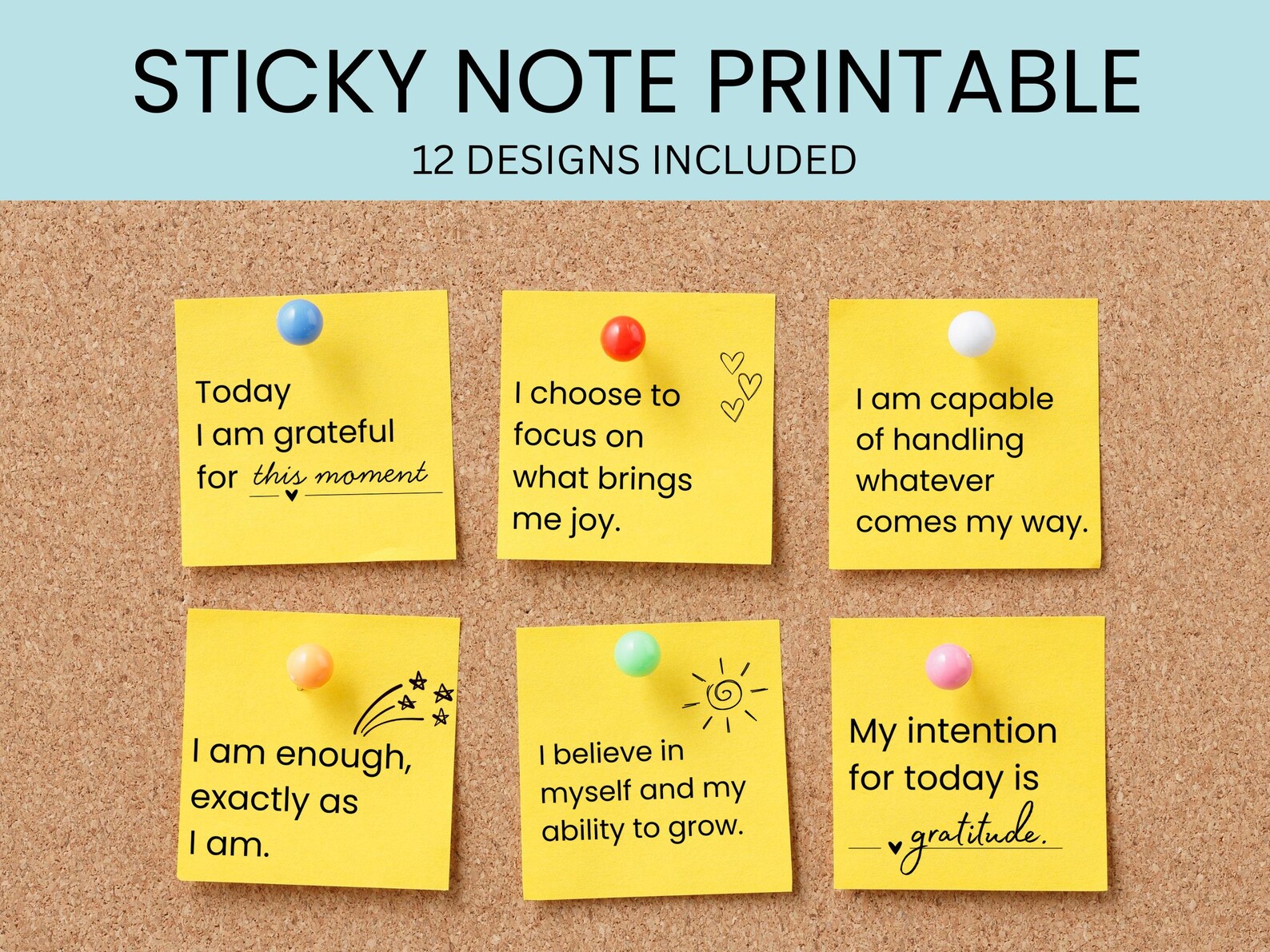 Printable Affirmation Sticky Notes | Positive Quotes Sticky Note ...