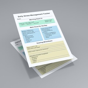 Daily Stress Tracker Printable | Stress Management Template | Mental ...