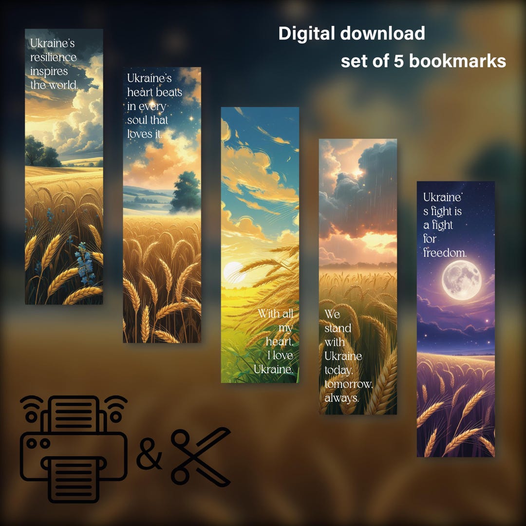 Printable Ukrainian Bookmarks | Book Lover Gift | Cute Bookmark ...