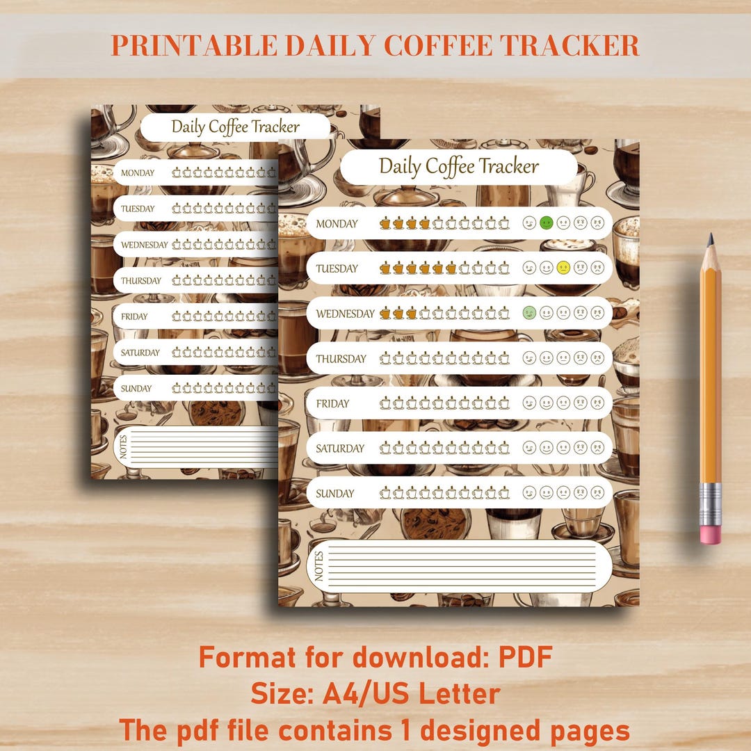 Printable Coffee Tracker Template | Coffee Tracker – Printable Daily ...