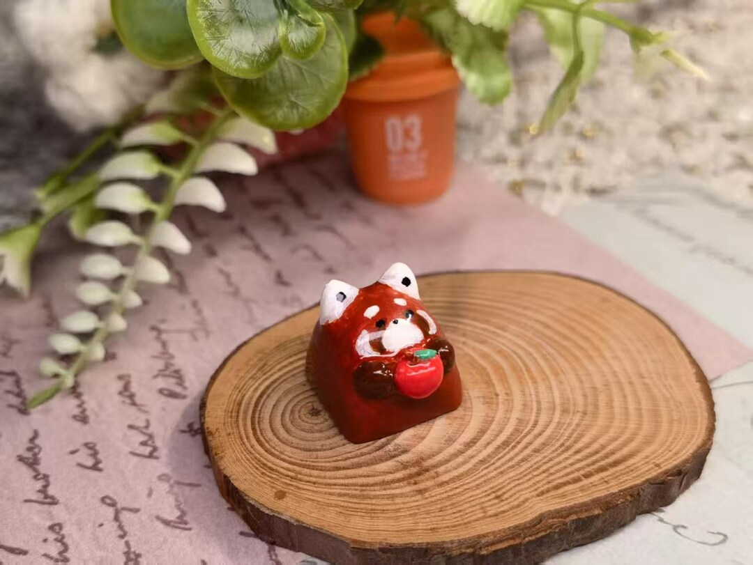 Red Panda Keycap-handmade Artisan Key Cap-cute Key Cap - Etsy