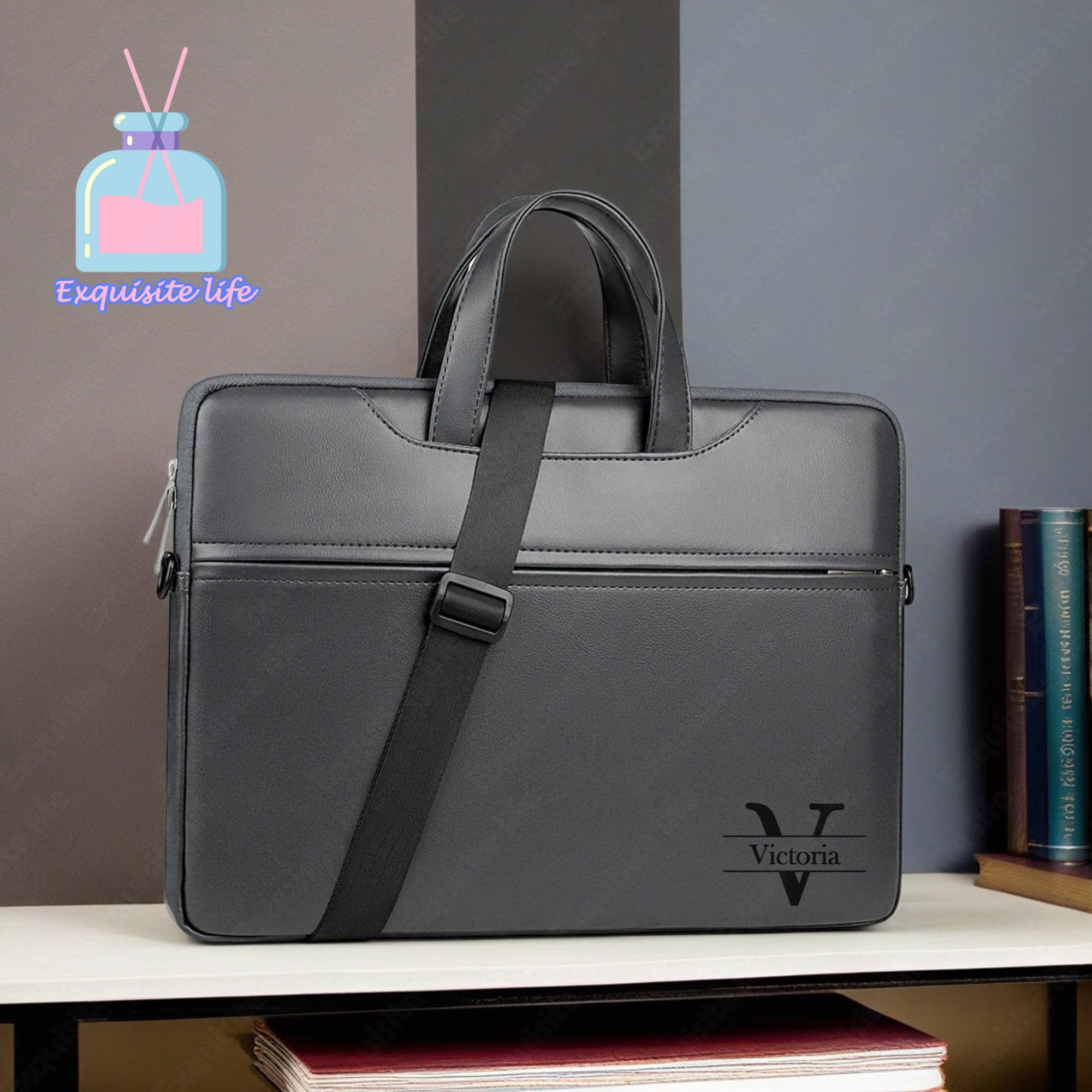 Custom Leather Laptop Bag,leather Messenger Bag,personalized Name ...