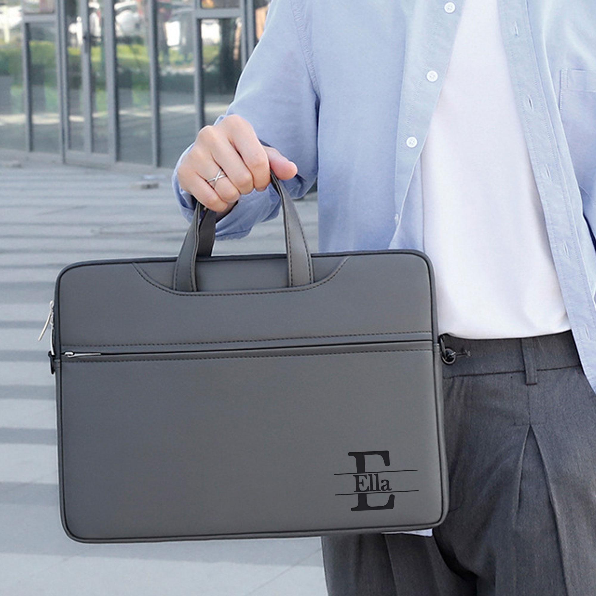 Custom Leather Laptop Bag,leather Messenger Bag,personalized Name ...