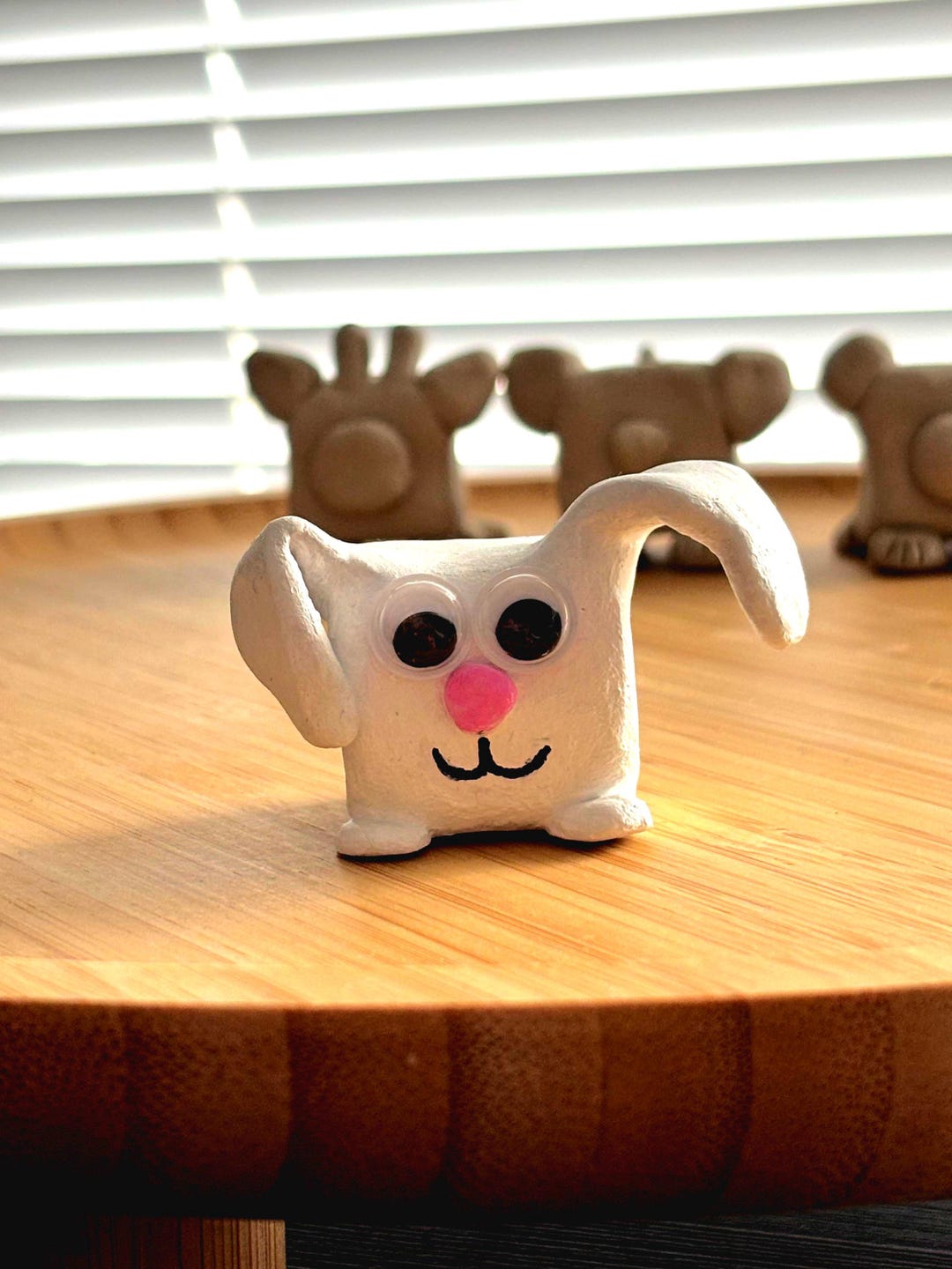 Handmade Easter Clay Bunny Figurine – Adorable Rabbit Sculpture, Easter ...