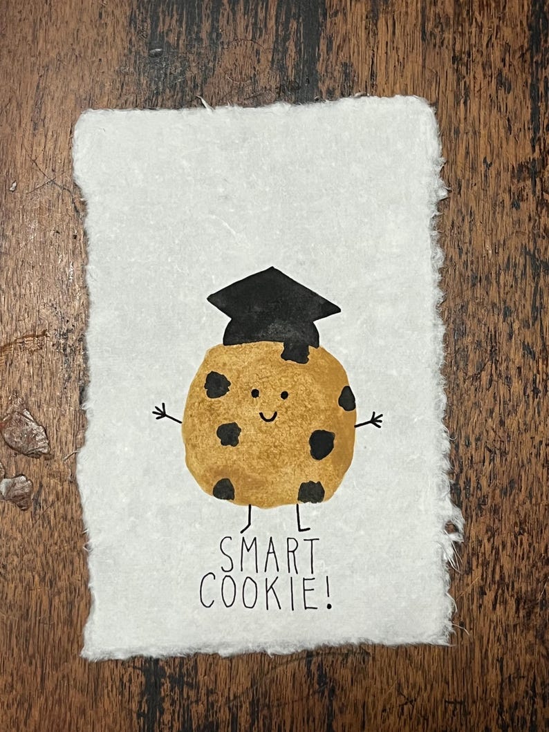Smart Cookie Graduation Watercolor Card. - Etsy