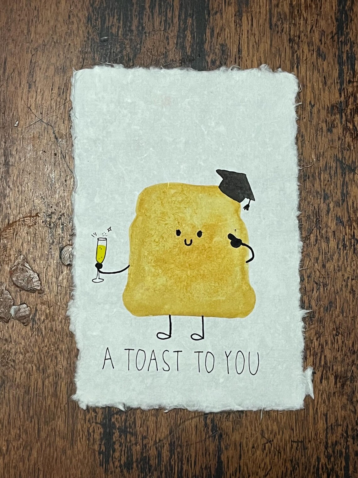 Toast Graduation Watercolor Card. - Etsy