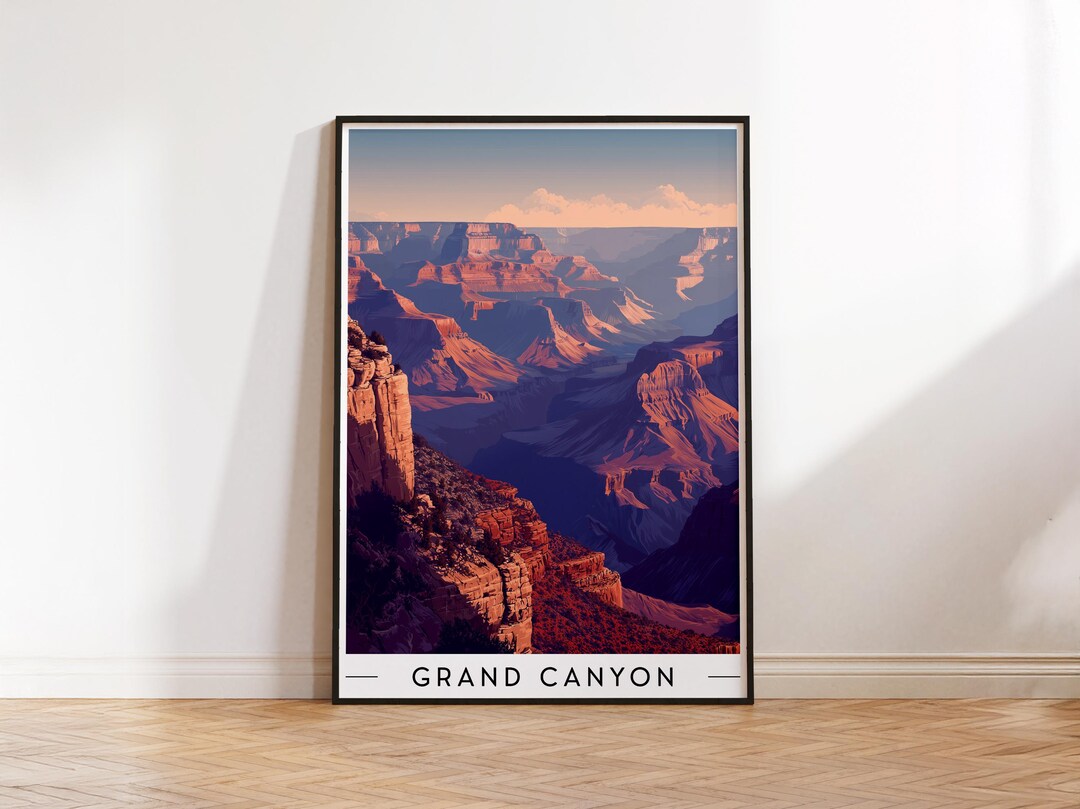 Printable Wall Art Poster GRAND CANYON – Retro Vintage Travel Design ...