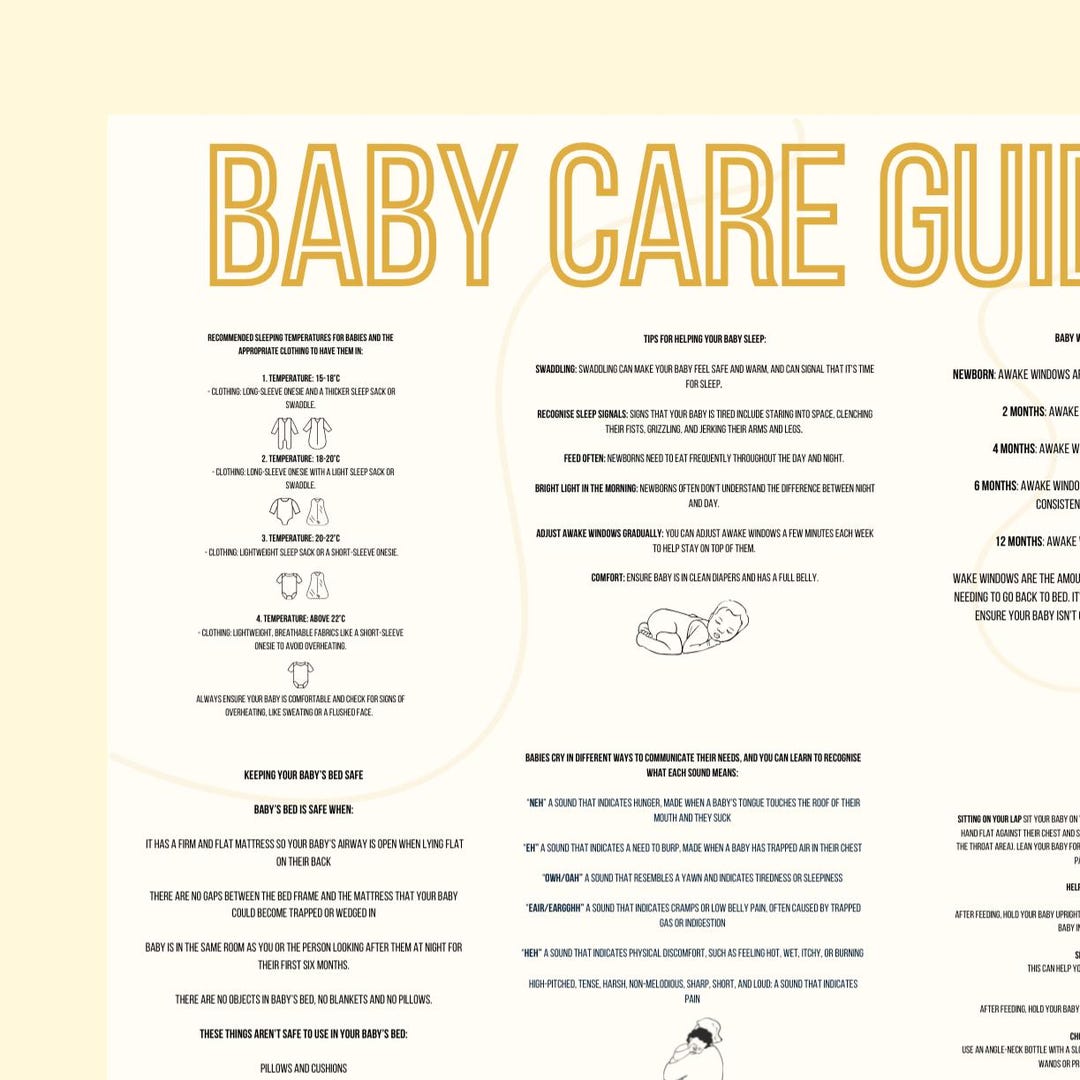 Baby Care Guide - Yellow No Image - Etsy