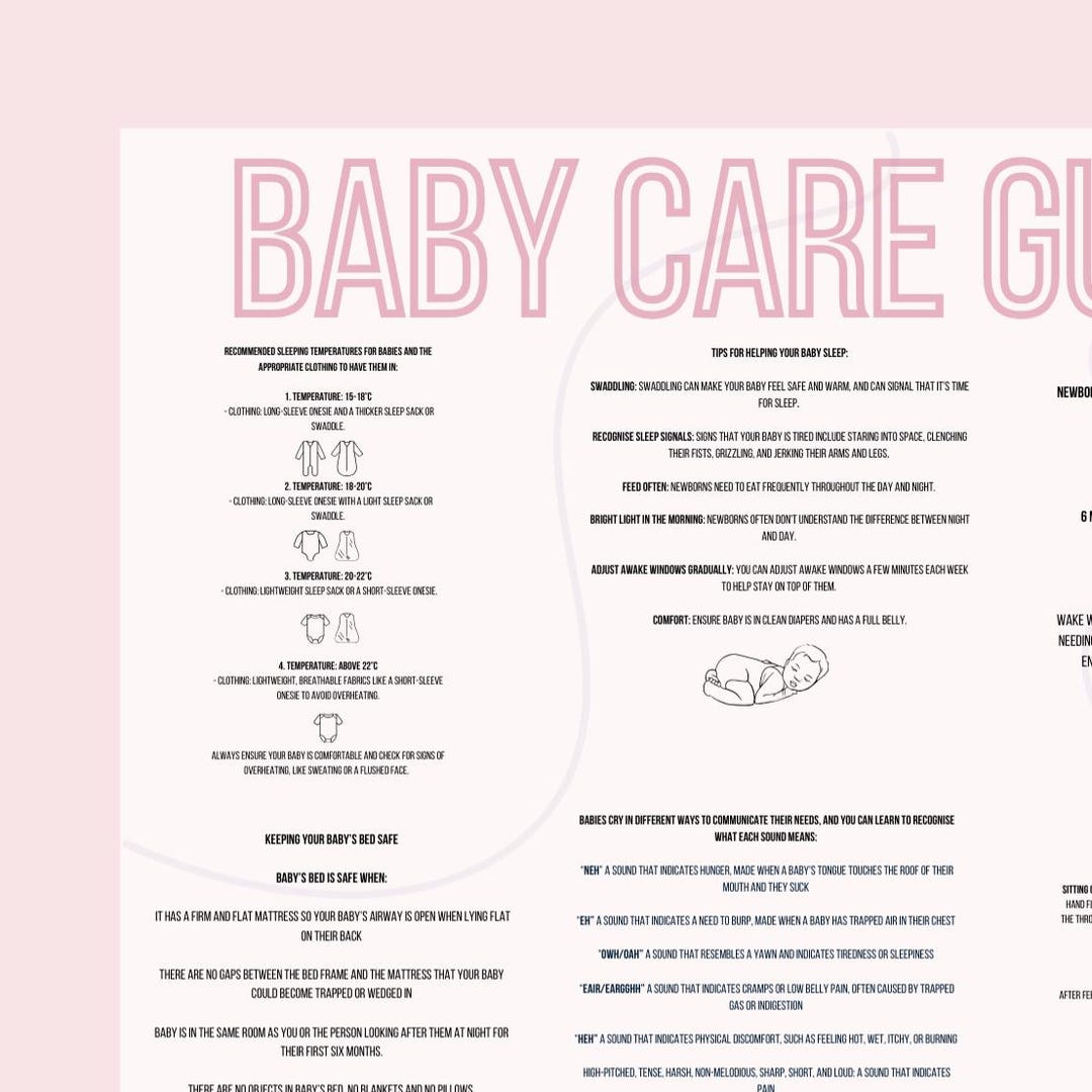 Baby Care Guide - Baby Pink No Image - Etsy