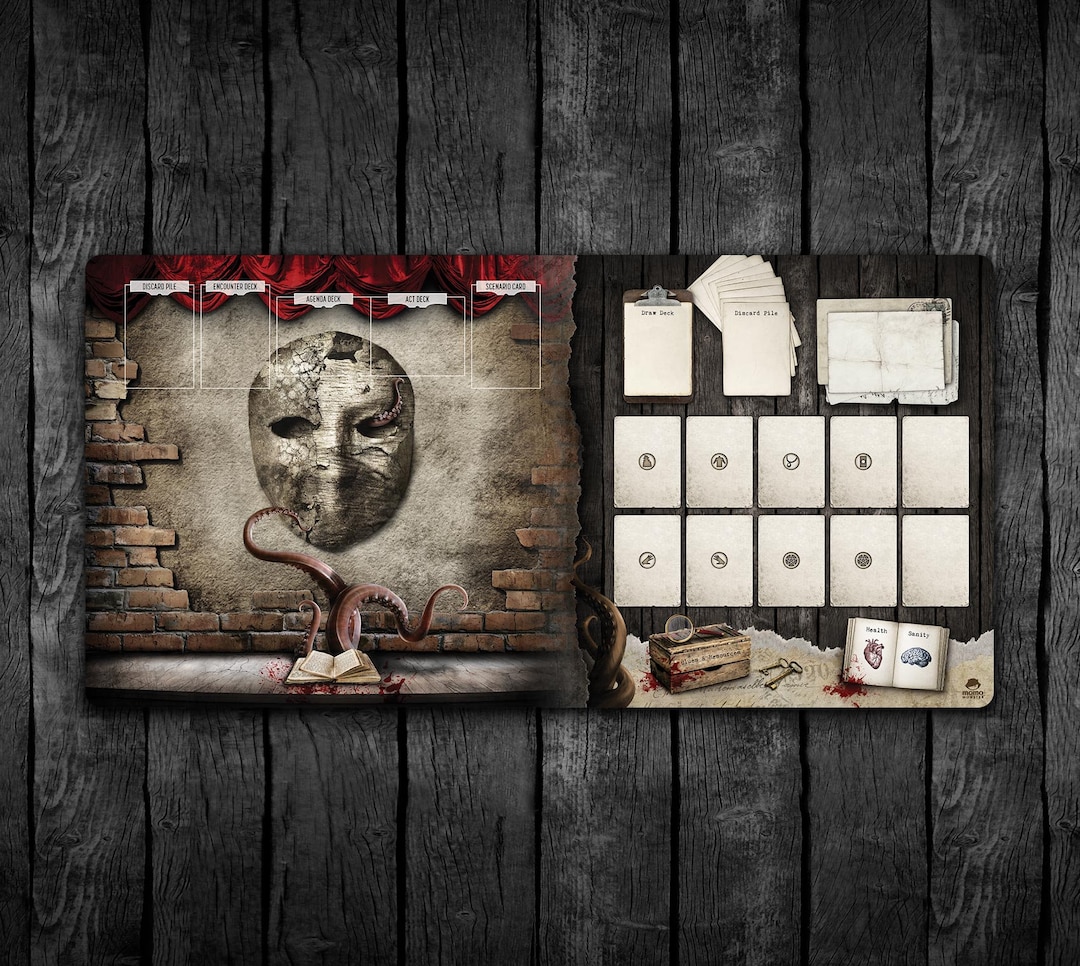 The Pallid Mask Playmat 36x18 | Solo Investigator Dashboard for Arkham ...