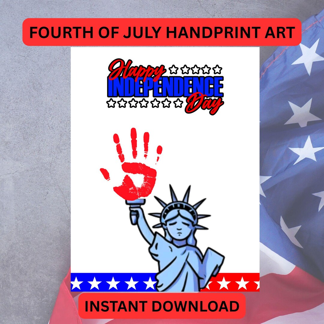 Statue of Liberty Handprint Art: 4th of July Keepsake (digital Download ...