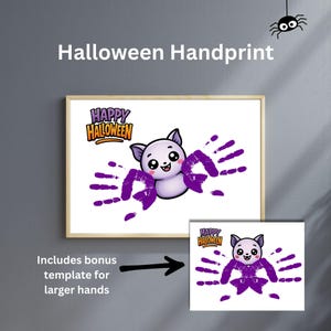 Halloween Bat Handprint Craft: Kids Printable Art (digital Download ...