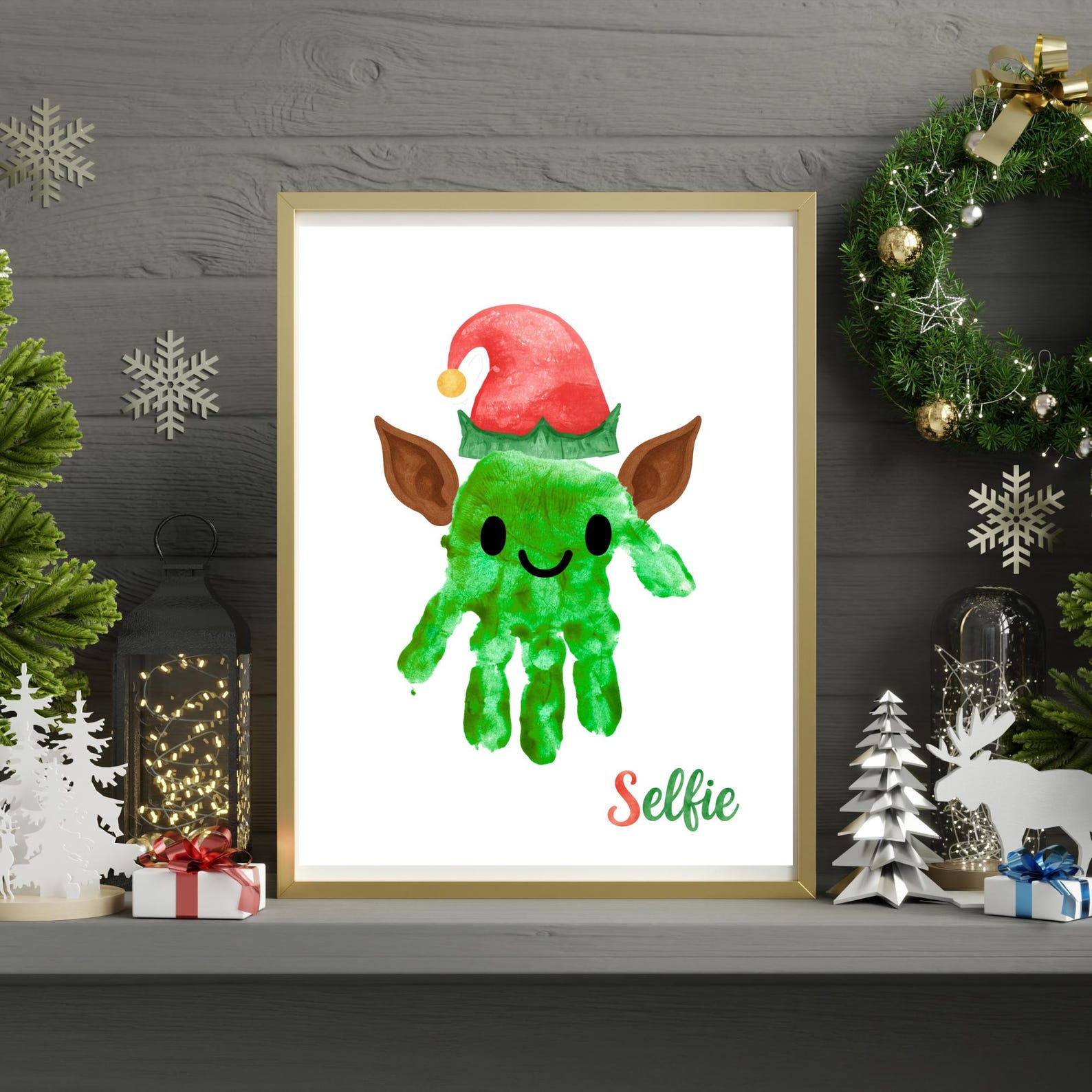 Christmas Elf Handprint Craft Printable Template - Etsy