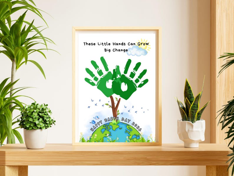 Earth Day Handprint Art 2026, DIY Kids Earth Day Craft, Printable ...