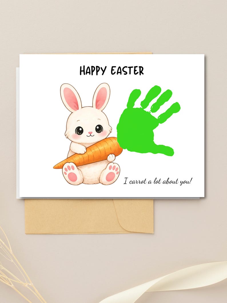 Easter Bunny Handprint Craft Printable for Kids Toddler Handprint ...