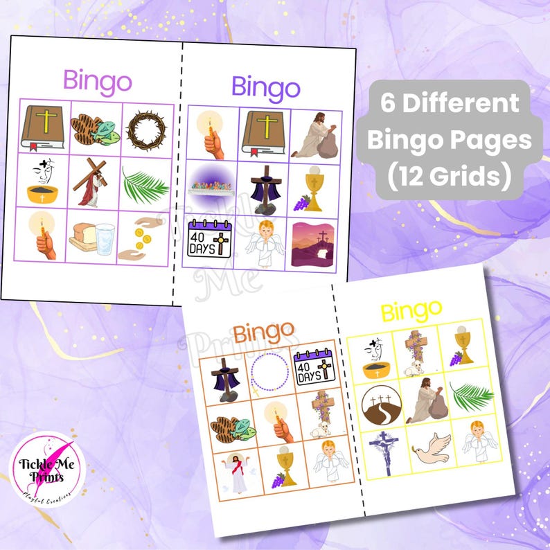 Lent Bingo Game for Kids, Kids Lent Easter Christian Bingo, Sunday ...