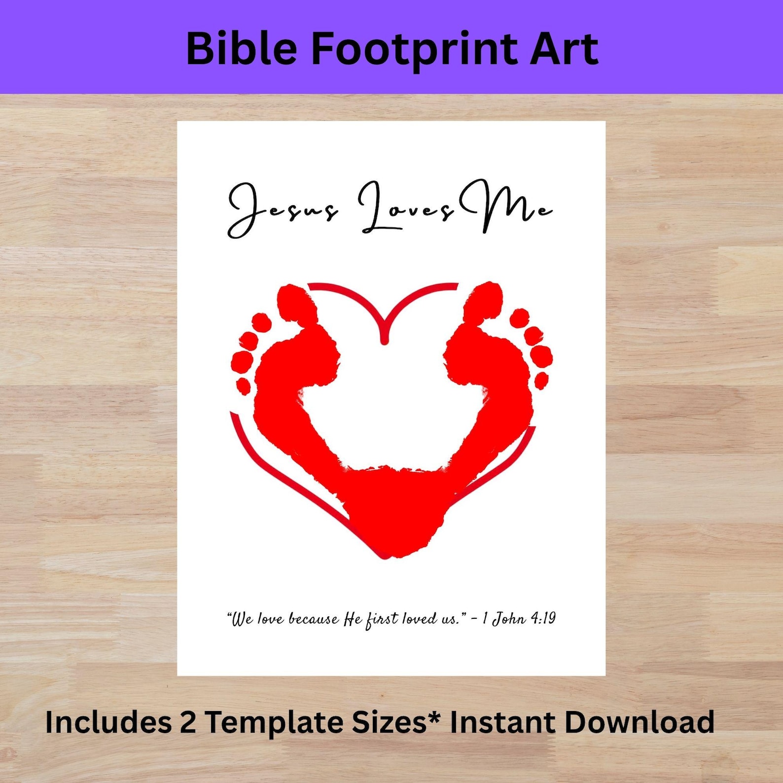 Bible Verse Footprint Craft for Kids – Christian Handprint Footprint ...