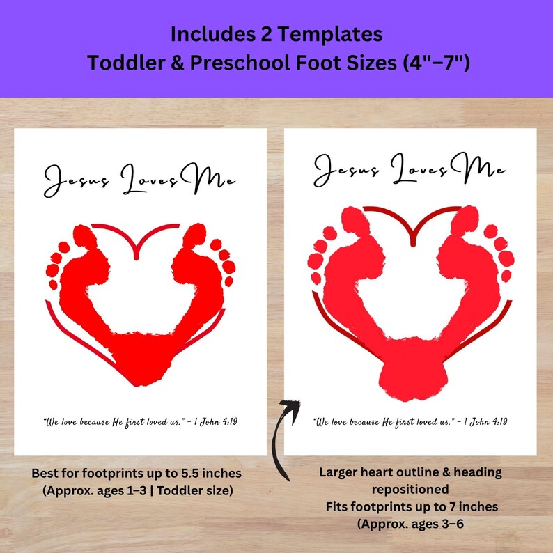 Bible Verse Footprint Craft for Kids – Christian Handprint Footprint ...