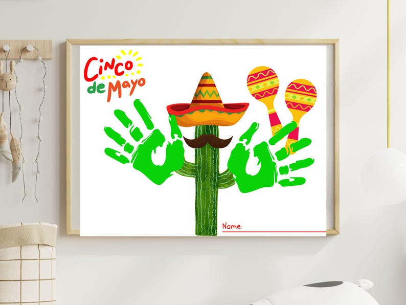 Cinco De Mayo Handprint Art: Cactus Keepsake Gift (PDF) - Etsy