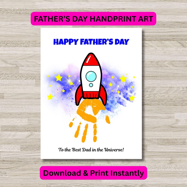 Father’s Day Handprint Craft| Best Dad in the Universe Handprint ...