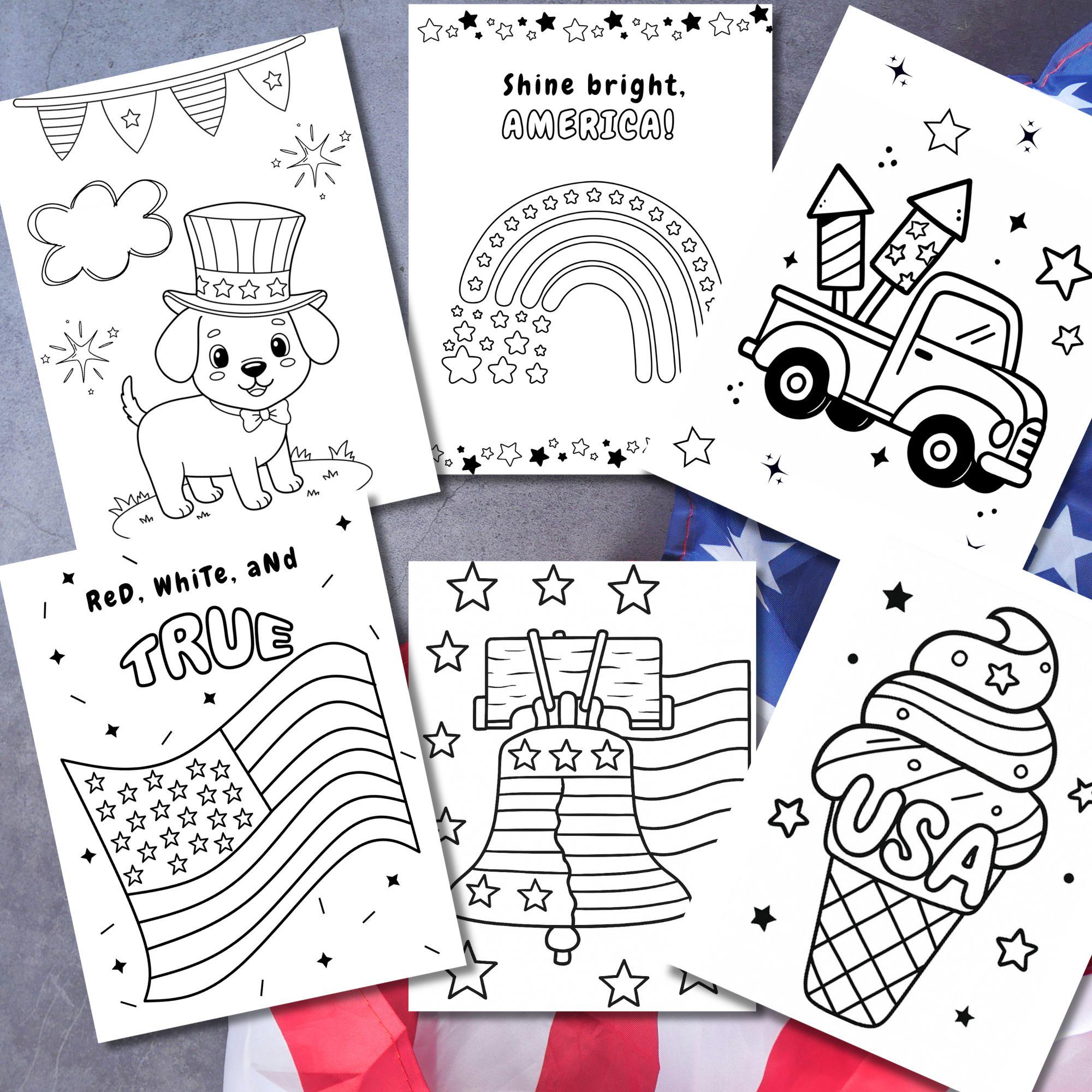 4th of July Coloring Pages: 25 Patriotic Designs (digital Download) - Etsy