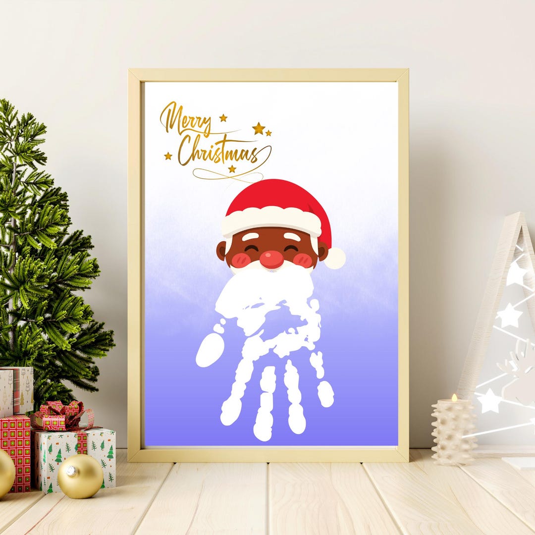 Christmas Santa Handprint Art, Christmas Craft for Kids - Etsy