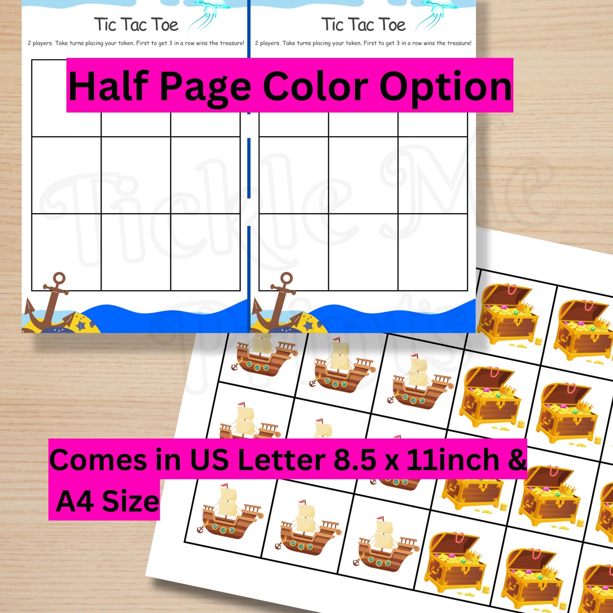 Pirate Tic Tac Toe Printable: Kids Coloring Game (PDF) - Etsy